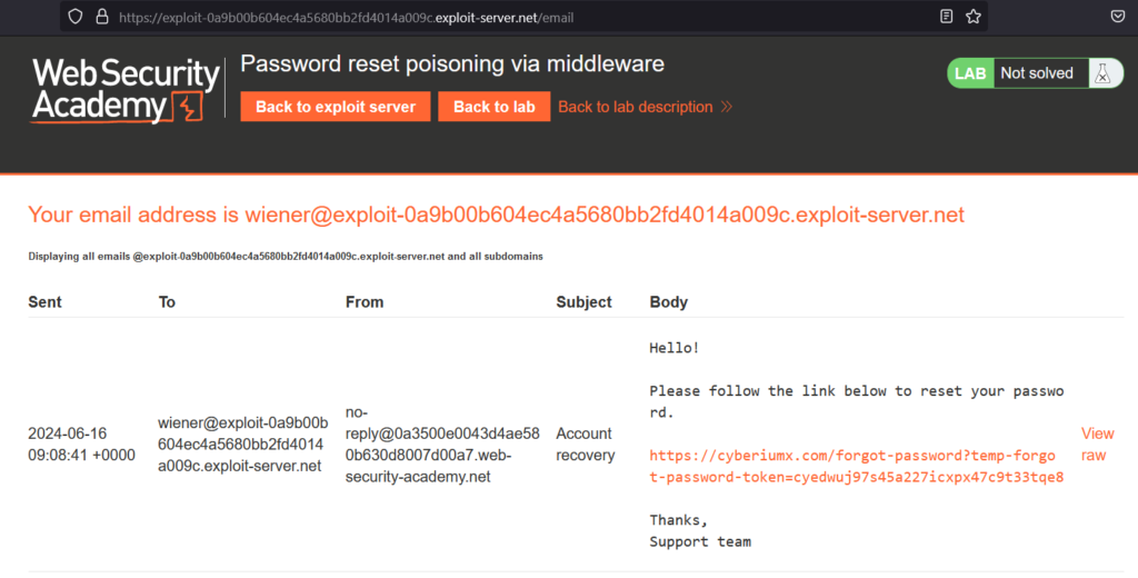 Password Reset Poisoning Via Middleware | CyberiumX